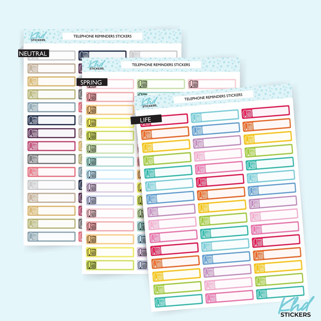 Telephone Reminders, Planner Stickers Removable. Functional - Etsy