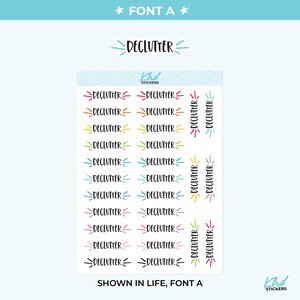 Declutter Planner Stickers, Three Sizes Including Tiny, Removable - Etsy