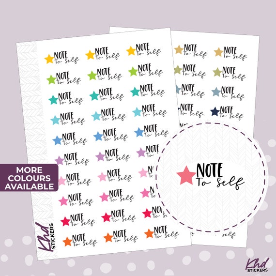 Note to Self Stickers Planner Stickers Removable - Etsy UK