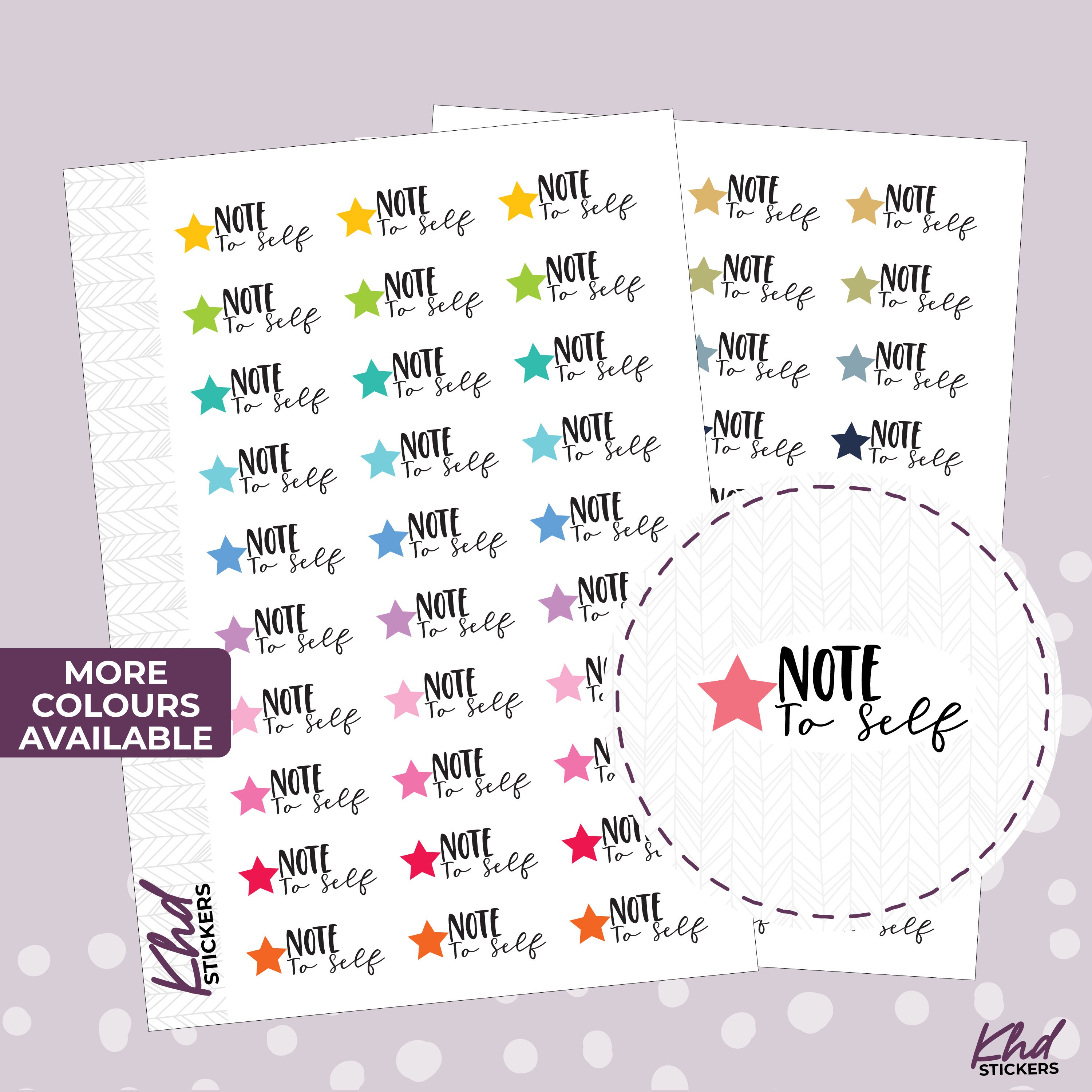 Note to Self Stickers Planner Stickers Removable - Etsy UK
