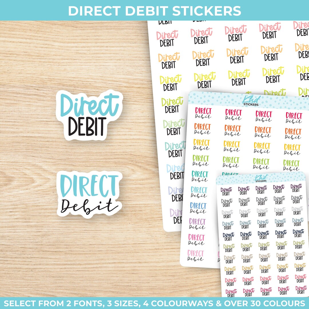 Direct Debit Planner Stickers, Three Sizes Including Tiny, Removable - Etsy