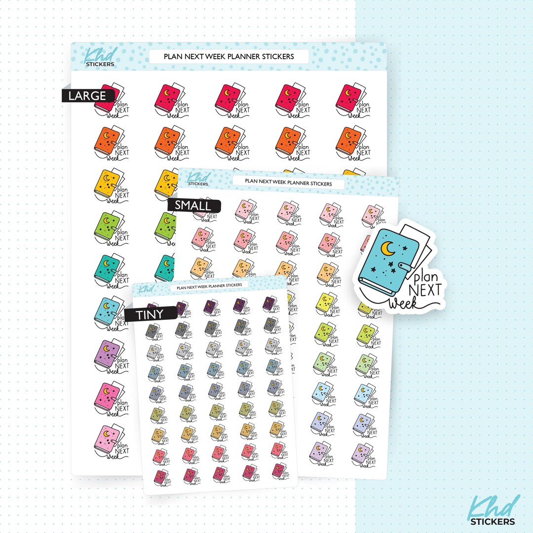 Plan Next Week Planner Stickers, Three Sizes Including Tiny, Removable ...