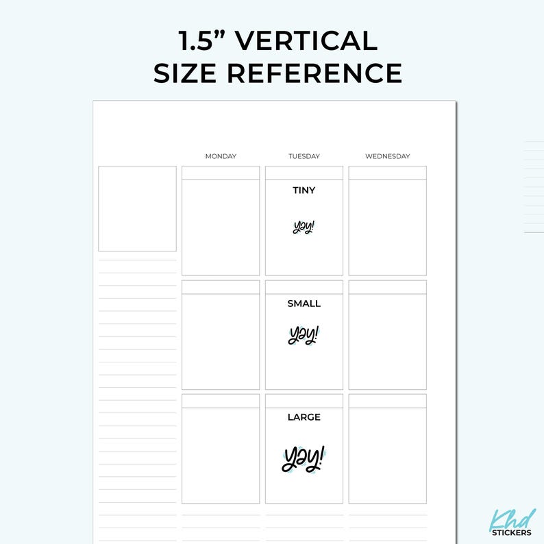 Yay! Planner Stickers, Block Script, 3 Sizes With Tiny, Small, and ...