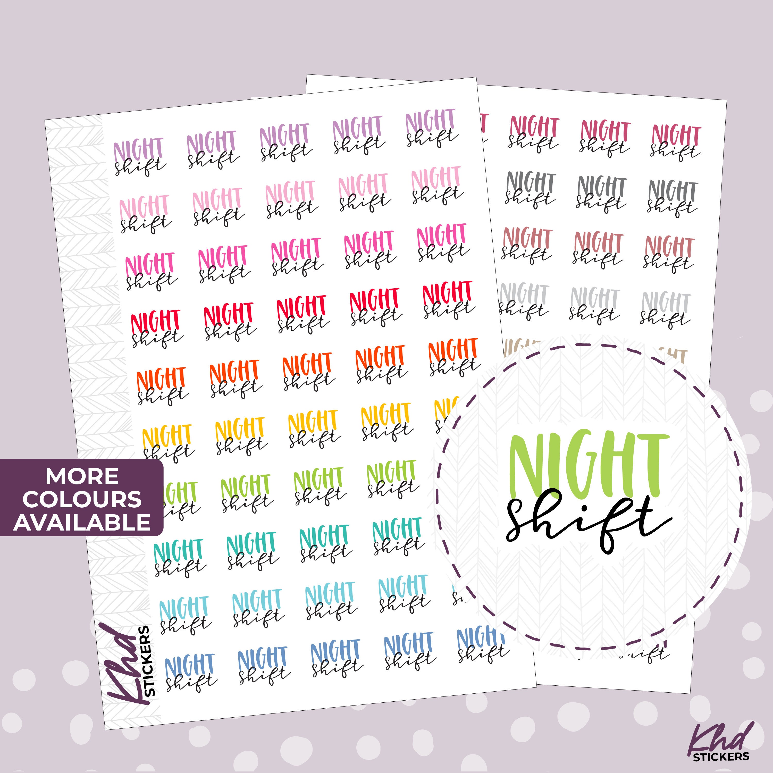 Night Shift Stickers Planner Stickers Removable - Etsy Israel