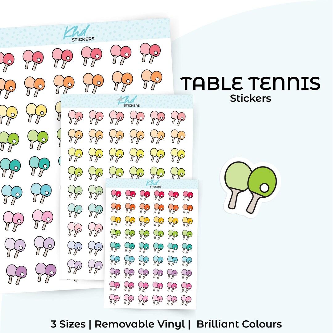 Table Tennis Planner Stickers, Premium Removable Stickers - Etsy