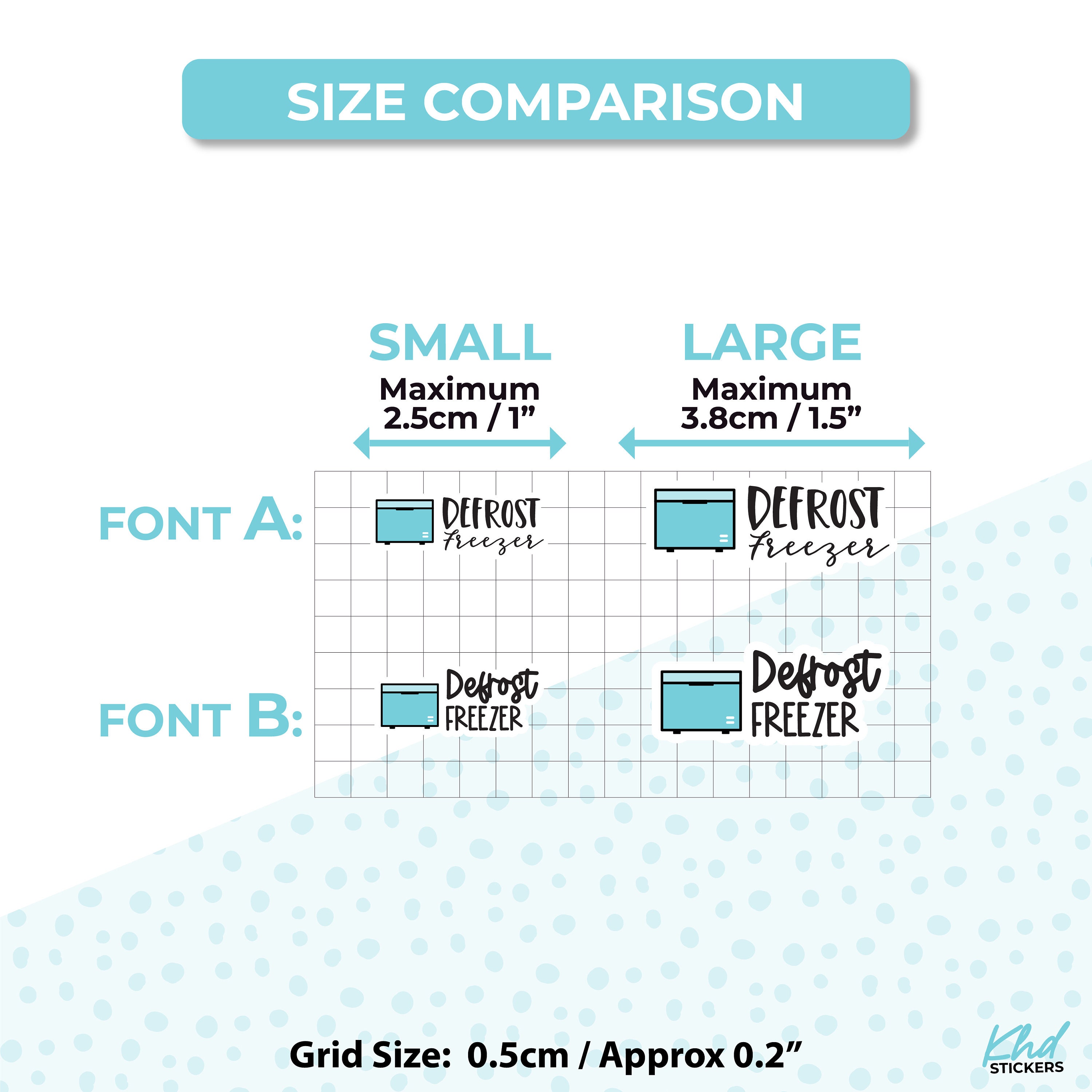 Defrost Freezer Stickers Planner Stickers Two Size and Font - Etsy.de