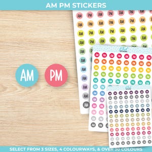 AM PM Planner Stickers, Three Sizes Including Tiny, Removable - Etsy