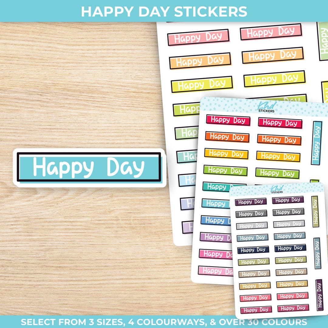 Happy Day Planner Stickers, Three Sizes Including Tiny, Removable - Etsy