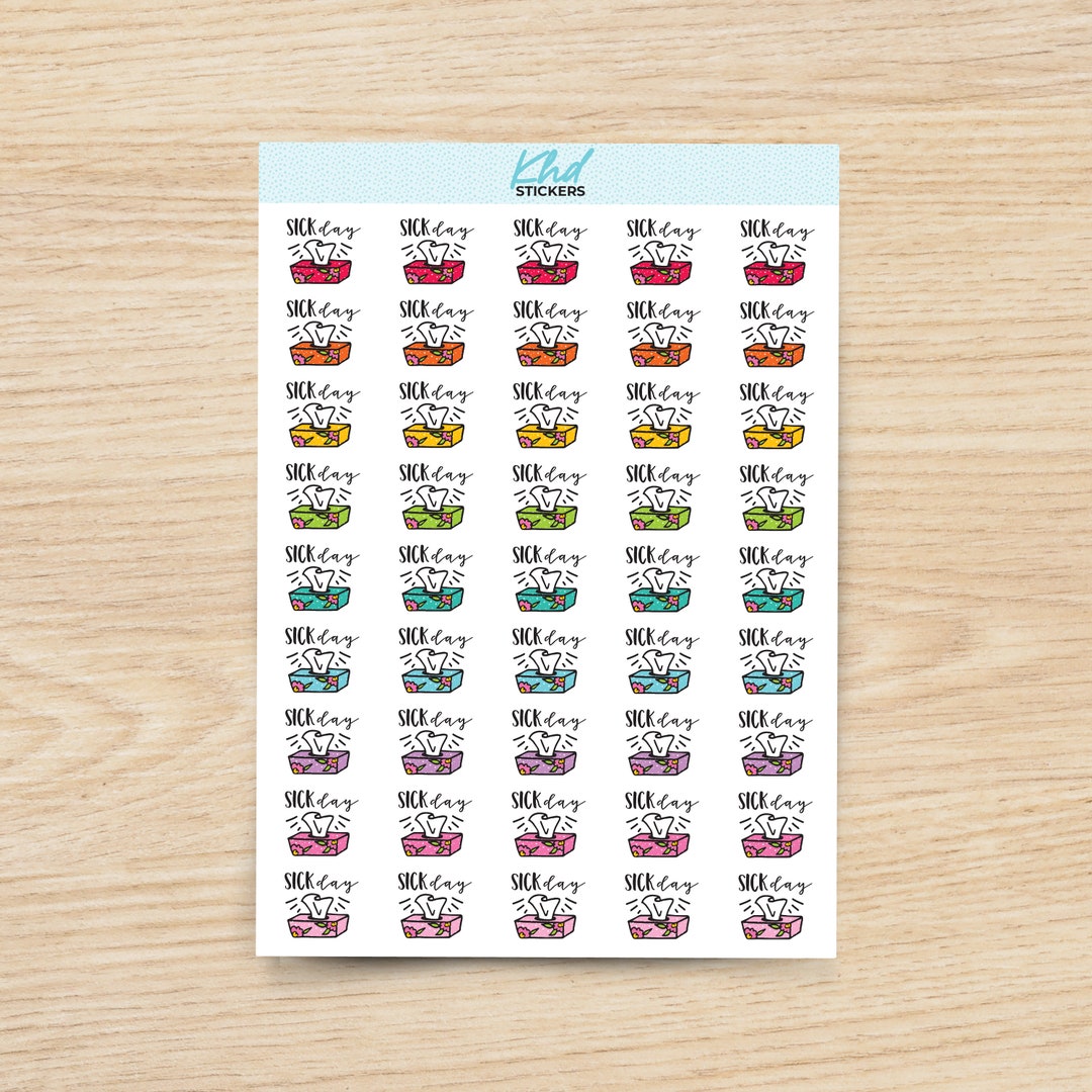 Sick Day Stickers, Planner Stickers, Removable - Etsy