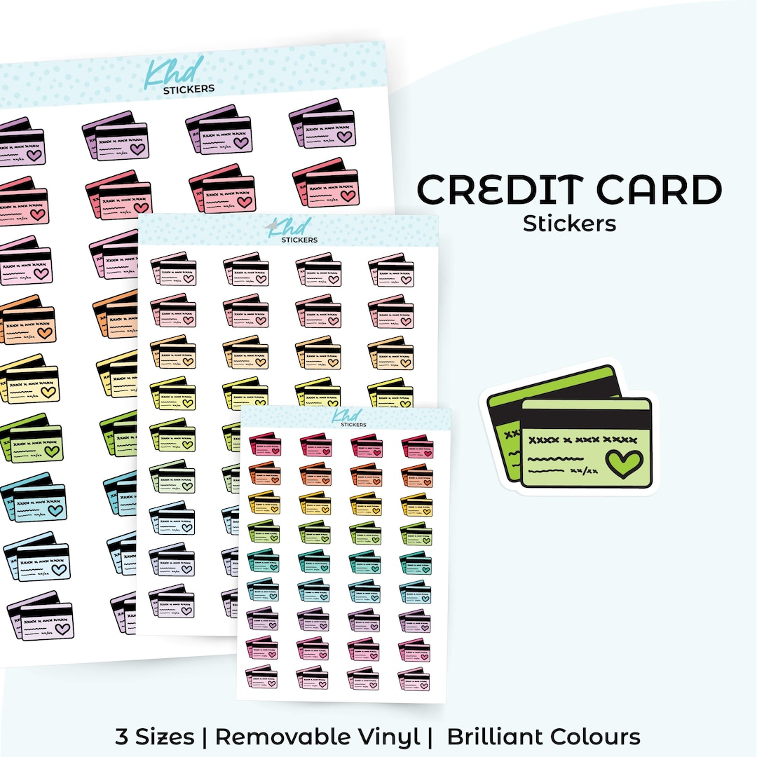 Credit Card Icons Planner Stickers, 3 Sizes, Removable - Etsy
