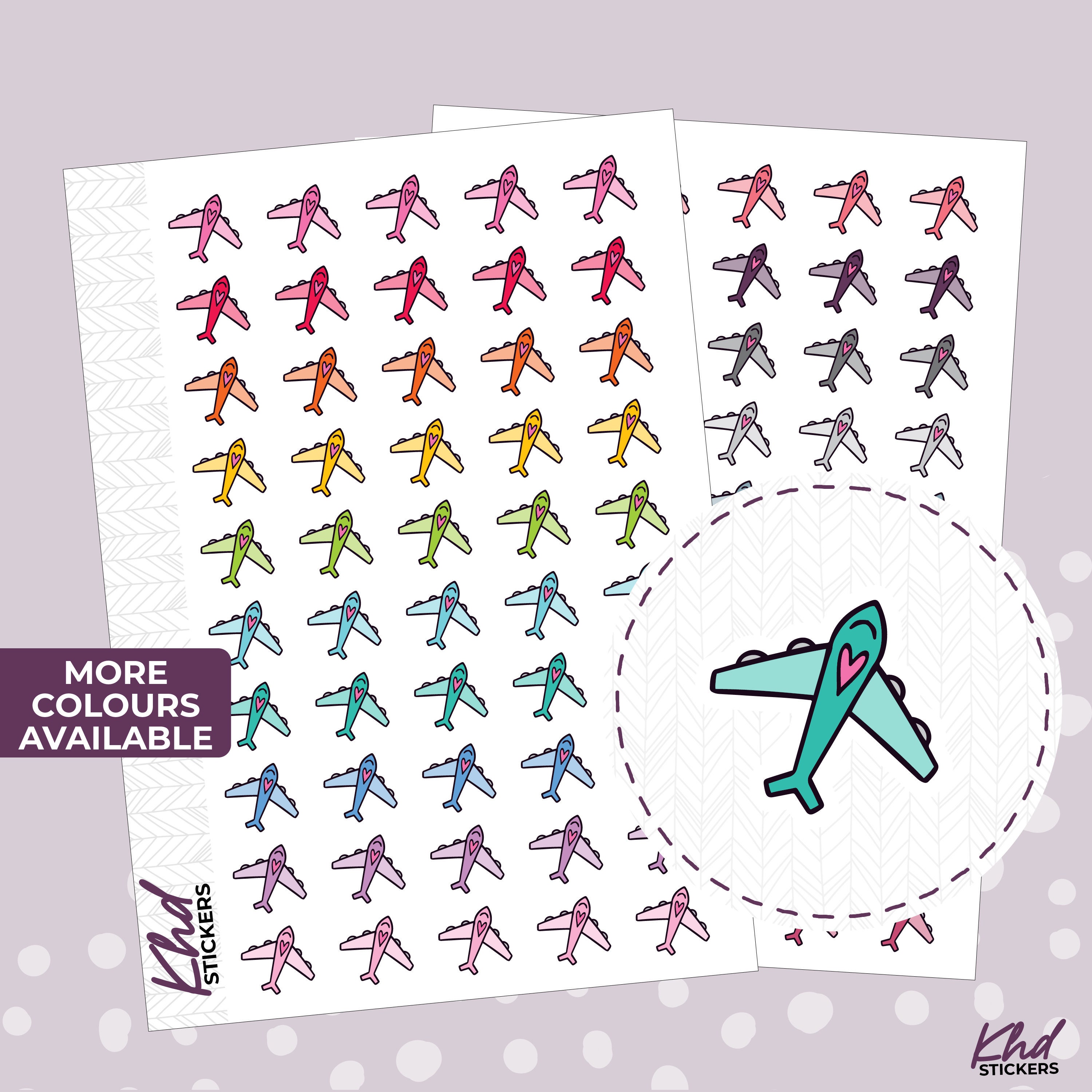 Plane Flight Icons Stickers Planner Stickers Removable - Etsy