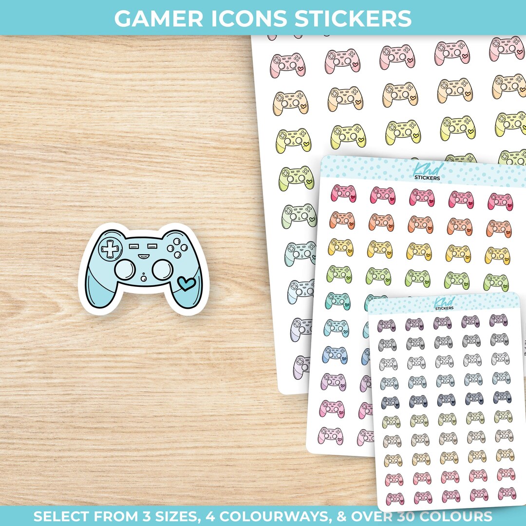 Gamer Icons Planner Stickers, Three Sizes Including Tiny, Removable - Etsy