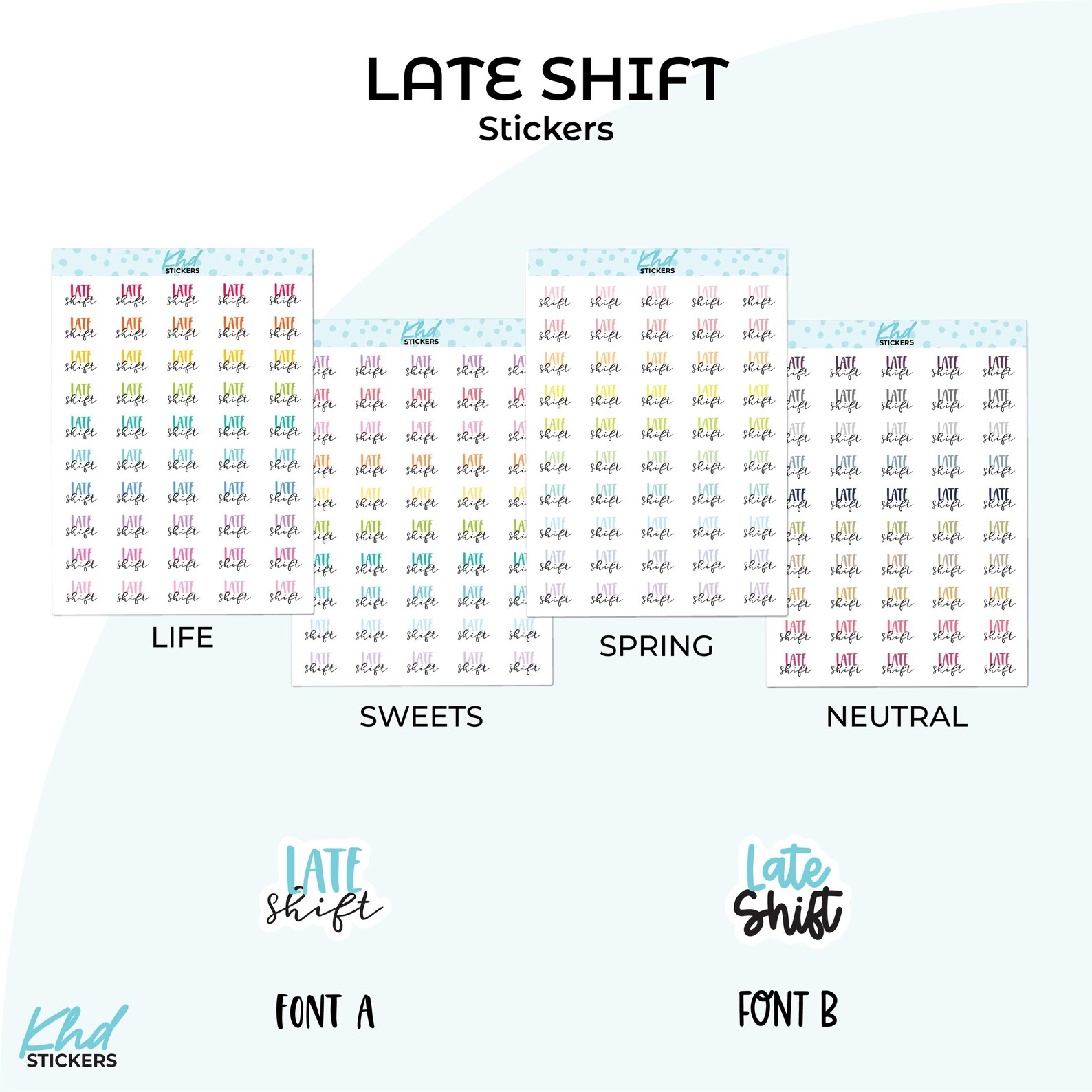 Late Shift Planner Stickers, Three Sizes Including Tiny, Removable - Etsy