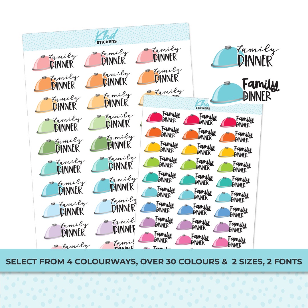 Family Dinner Stickers Planner Stickers Removable - Etsy Australia