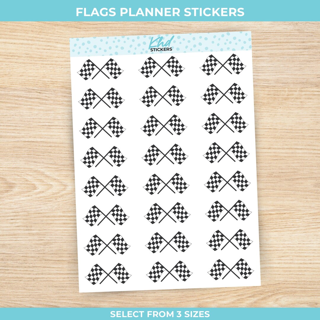 Checkered Flags, Finish Line Planner Stickers, Removable - Etsy