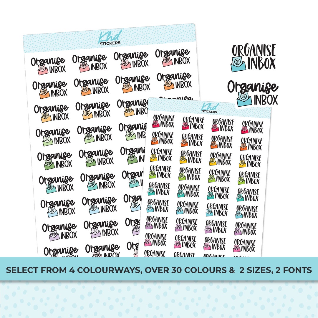 Organise Inbox Planner Stickers, Planner Stickers, Removable - Etsy