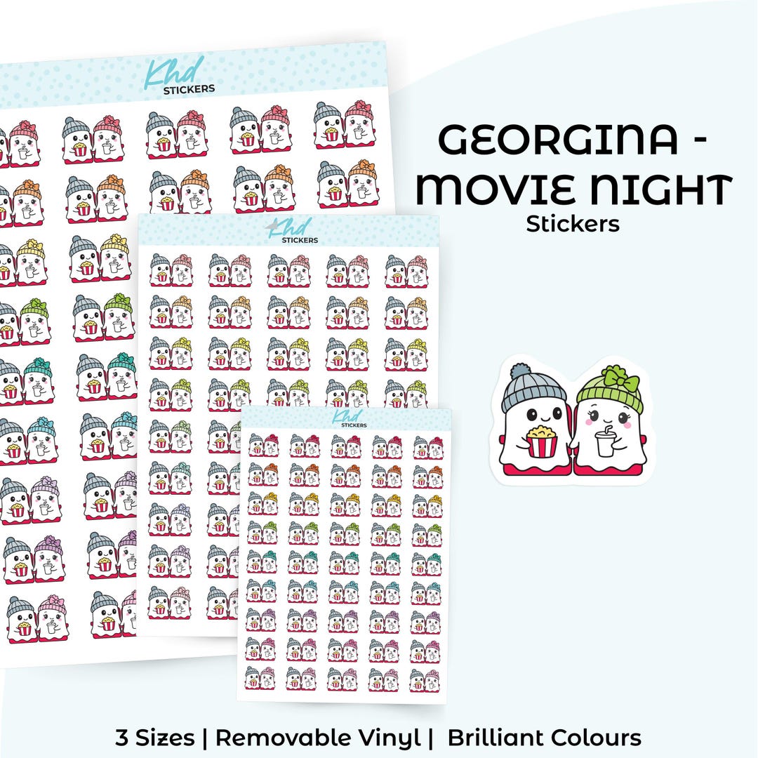 Georgina Ghost Movie Night Stickers , Planner Stickers - Etsy