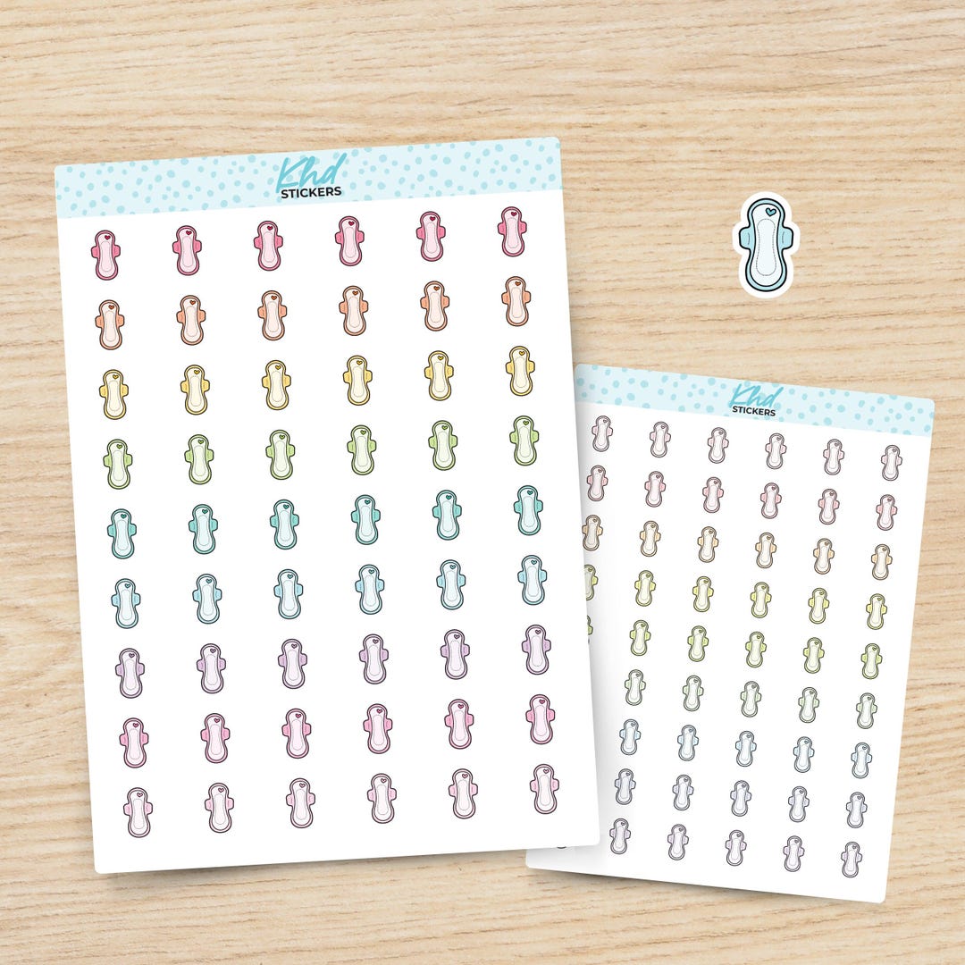 Sanitary Pad Period Stickers, Planner Stickerstwo Sizes and Over 30 ...