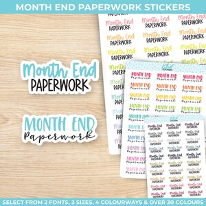 Month End Paperwork Planner Stickers, Three Sizes Including Tiny ...