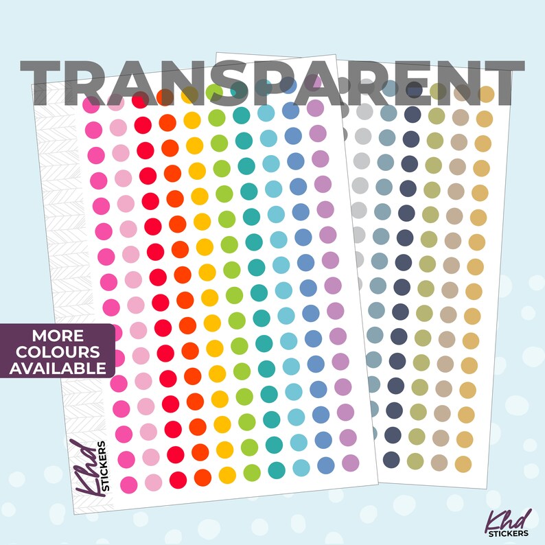 TRANSPARENT Dot Stickers Clear Planner Stickers Small - Etsy