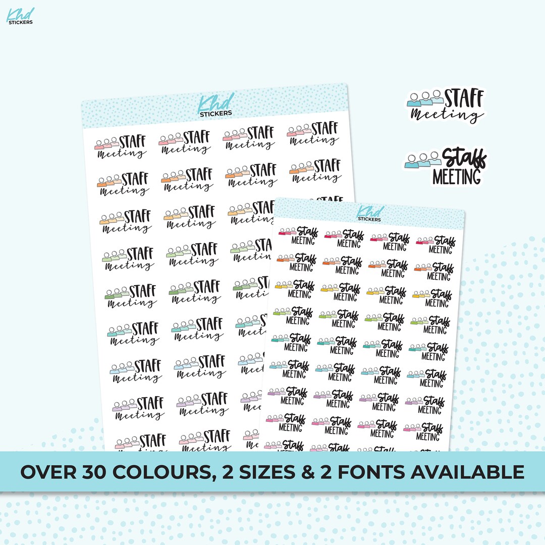Staff Meeting Stickers Planner Stickers Removable - Etsy Australia