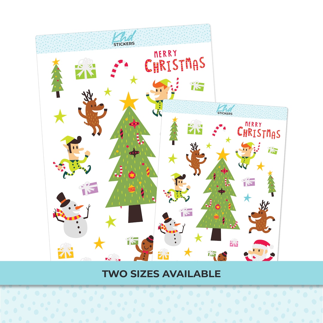 Fun Christmas Stickers , Planner Stickers, Two Sizes, Removable - Etsy