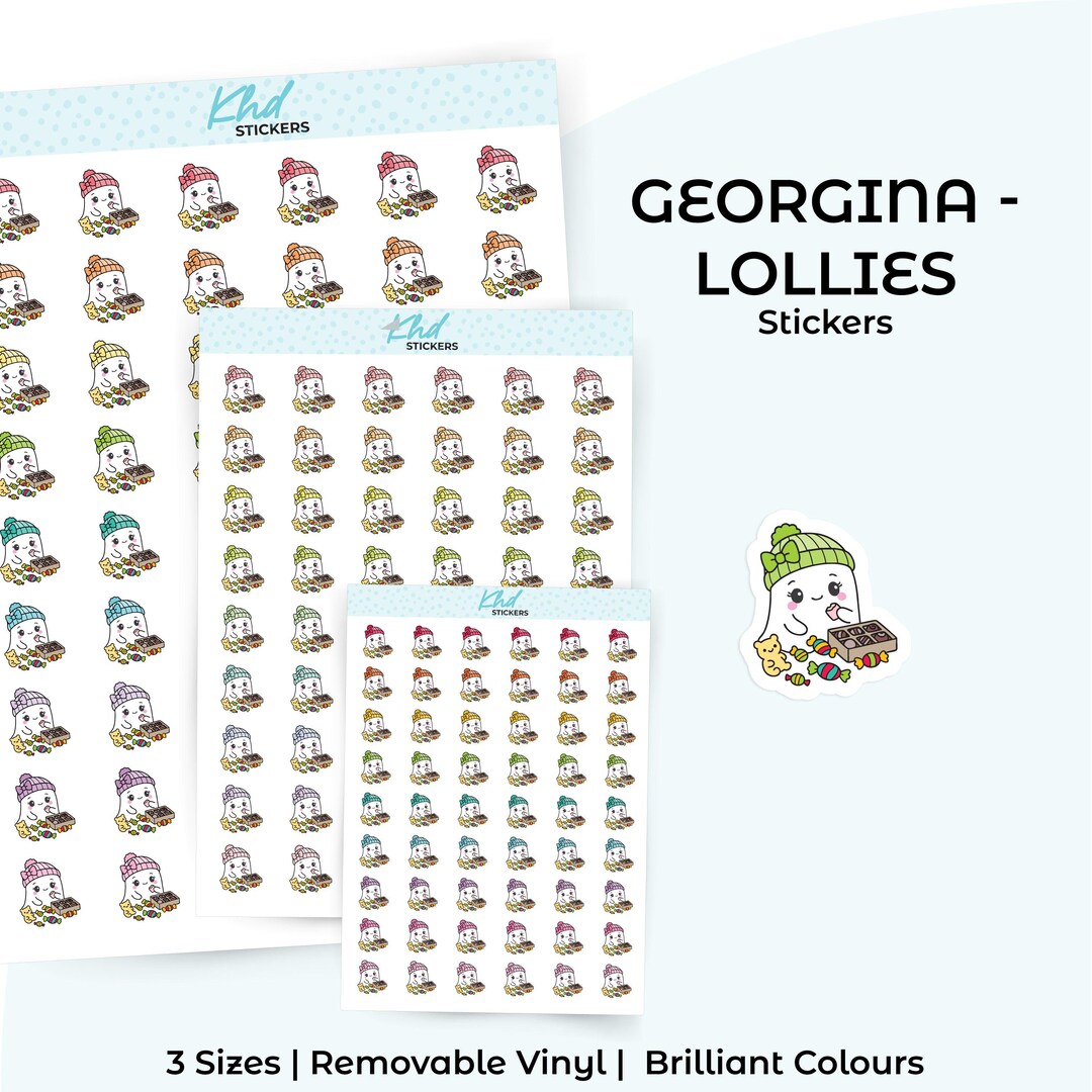 Georgina Ghost With Lollies Stickers , Planner Stickers - Etsy