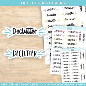 Declutter Planner Stickers, Three Sizes Including Tiny, Removable - Etsy