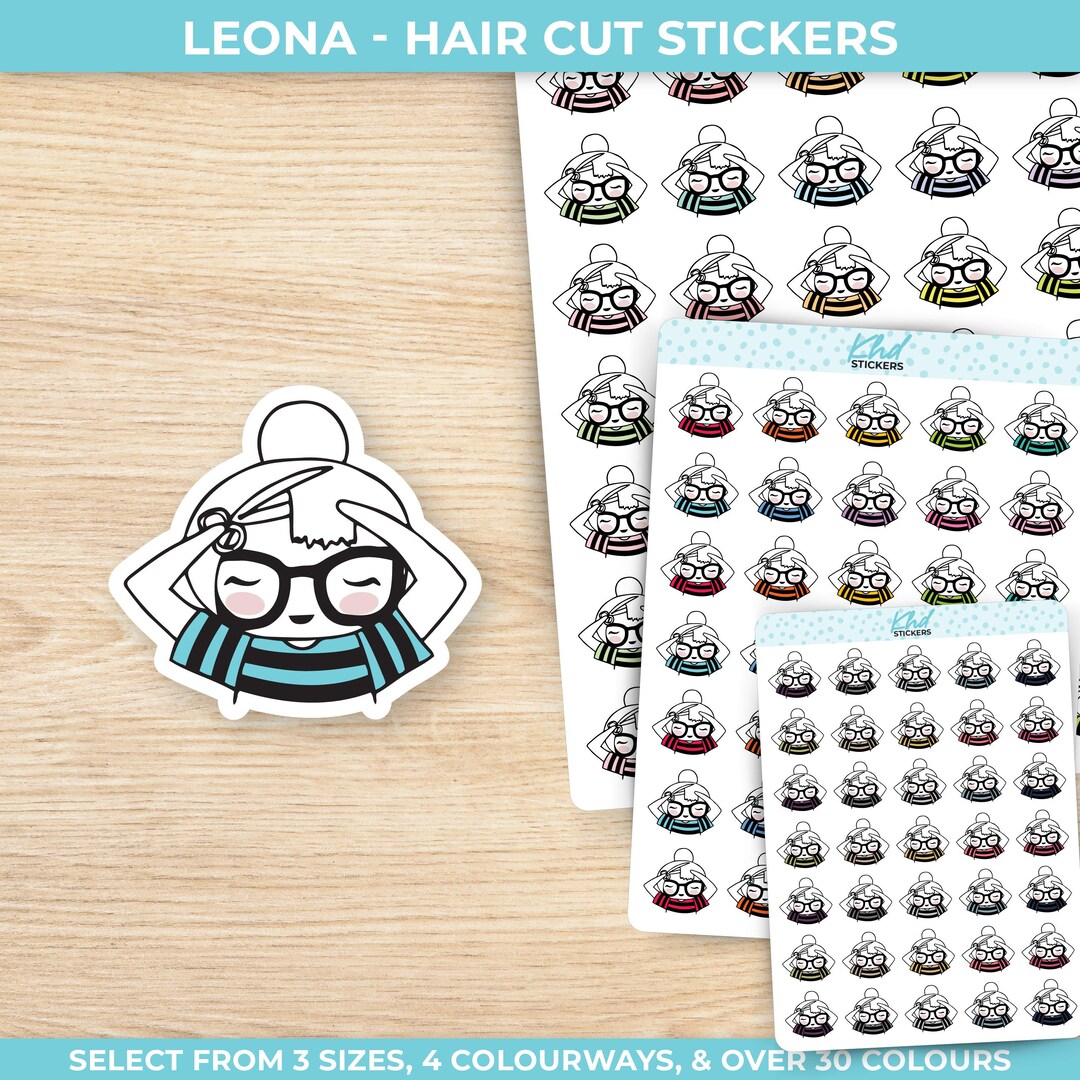 Planner Girl Leona - Hair Cut Planner Stickers, Three Sizes Including ...