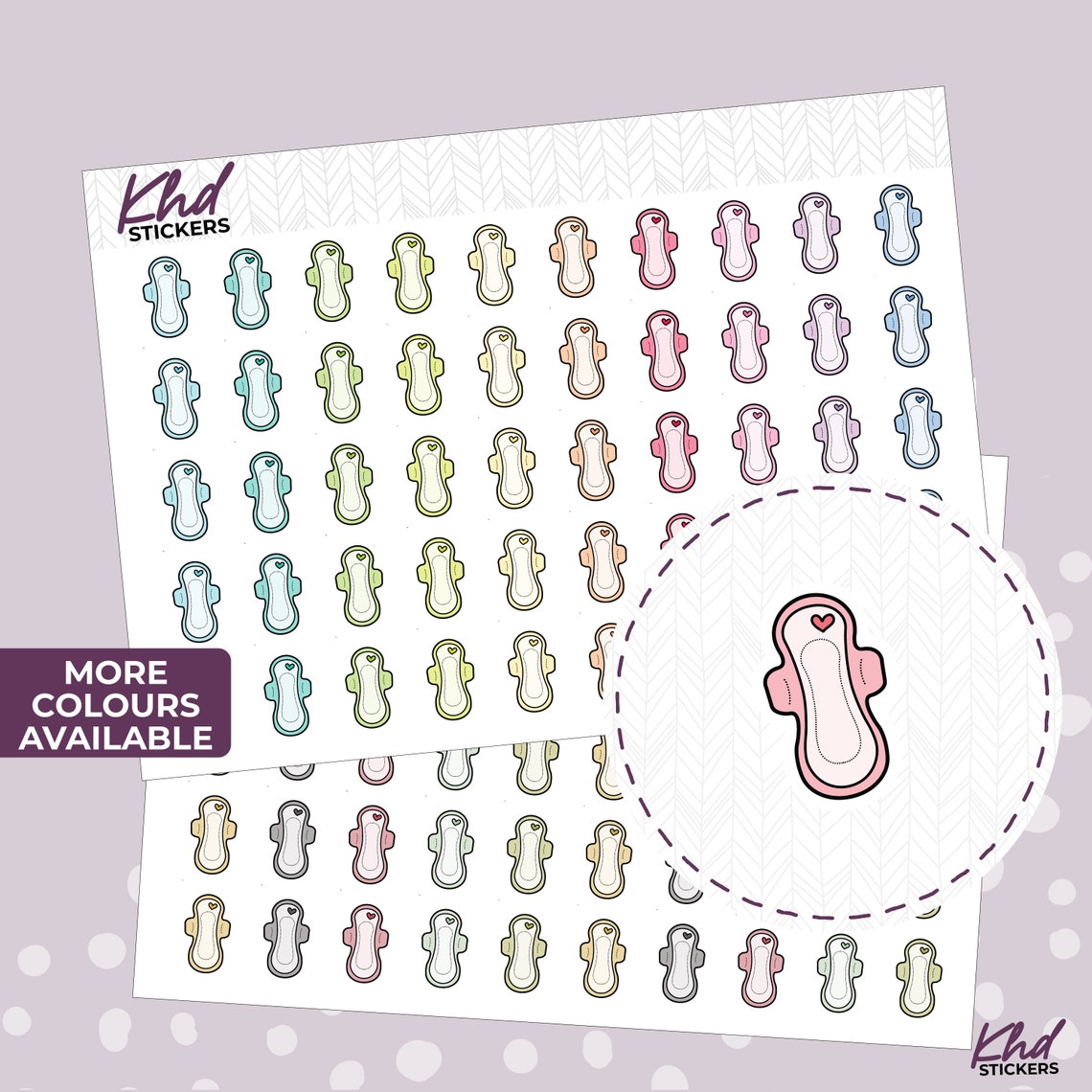 Sanitary Pad Period Stickers Planner Stickers Removable | Etsy