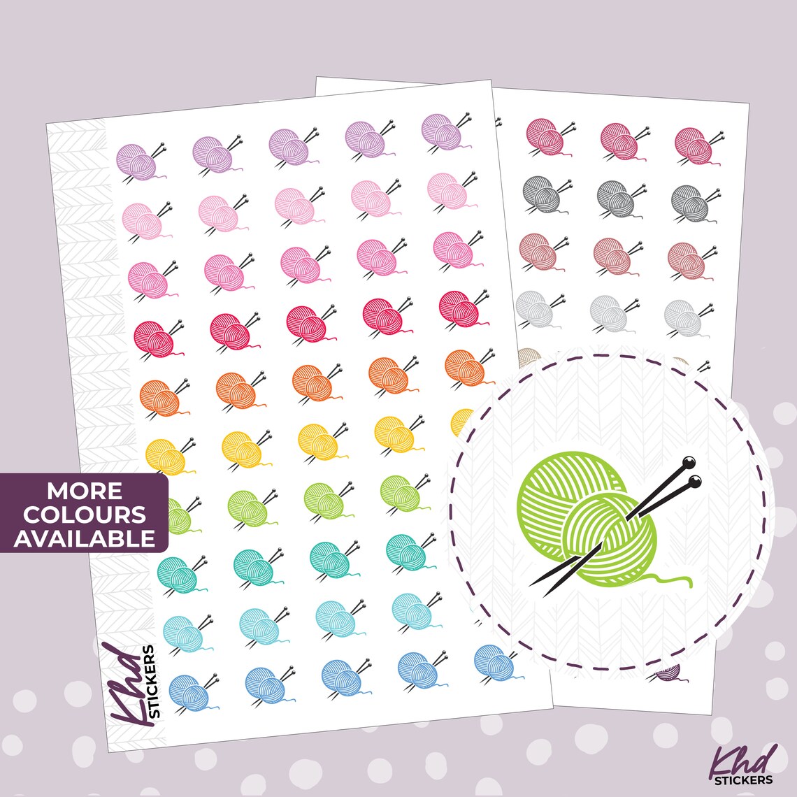 Knitting Icons Stickers Planner Stickers Removable | Etsy