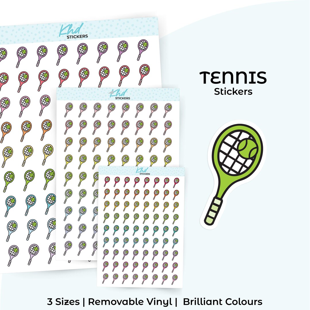 Tennis Racquet Stickers, Planner Stickers - Etsy