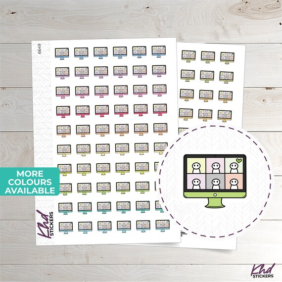 Video Conference Icons Planner Stickers Removable | Etsy