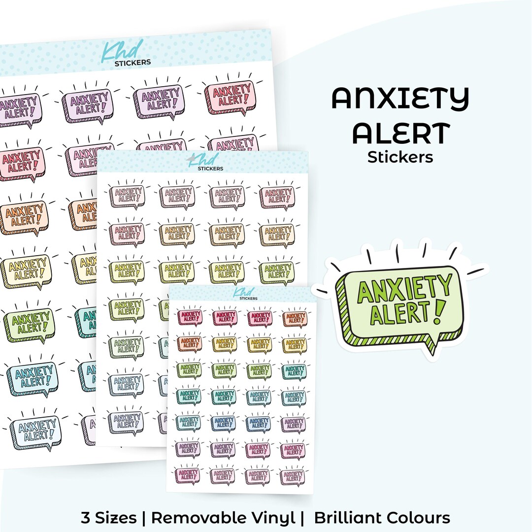 Anxiety Alert Planner Stickers, 3 Sizes, Removable - Etsy