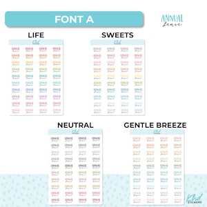 Annual Leave Script Stickers, Planner Stickers, 2 Sizes and Fonts ...
