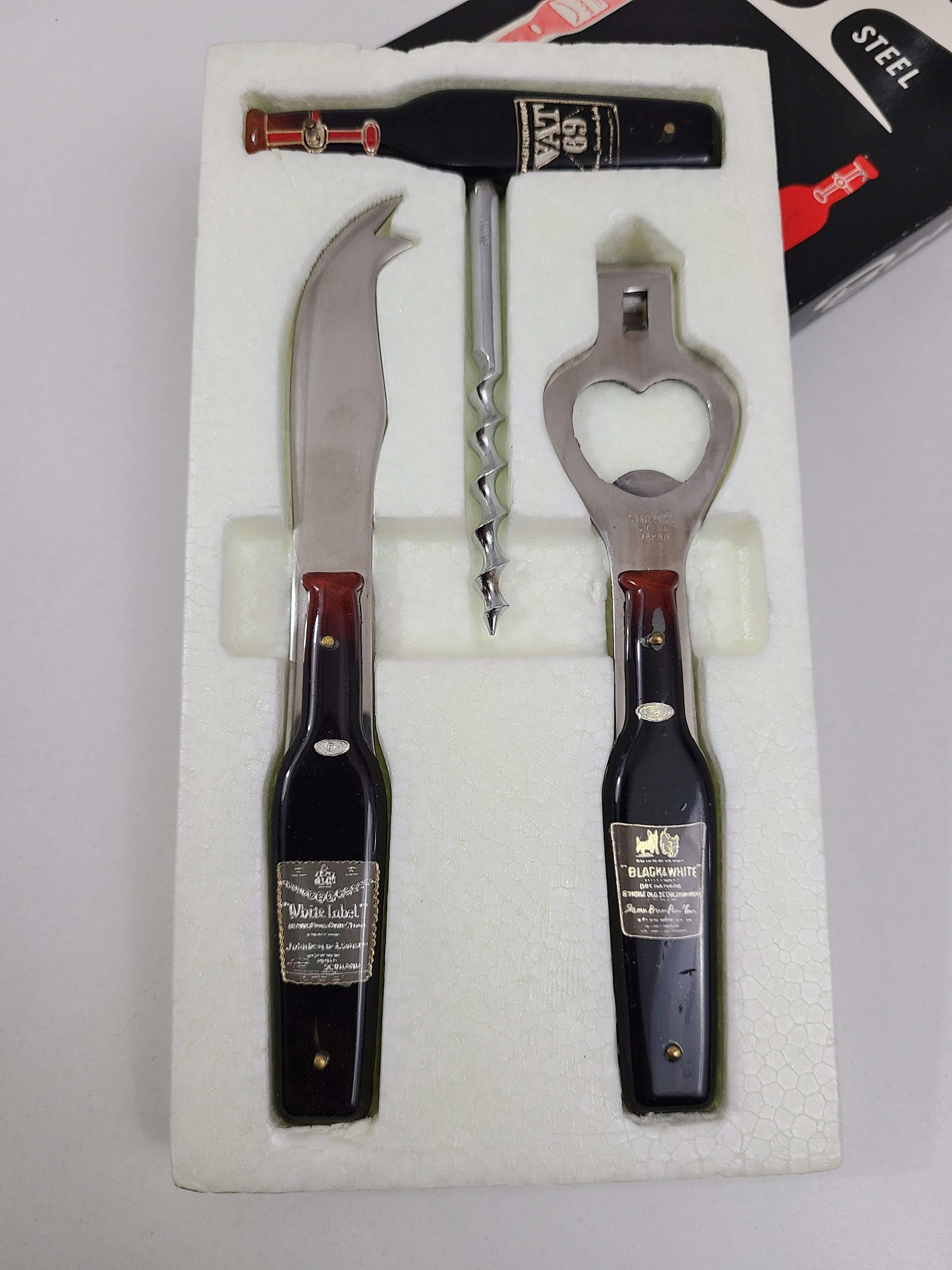 Vintage Scotch Whiskey 3-Piece Bar Tool Set, Vat 69, Dewar's White ...
