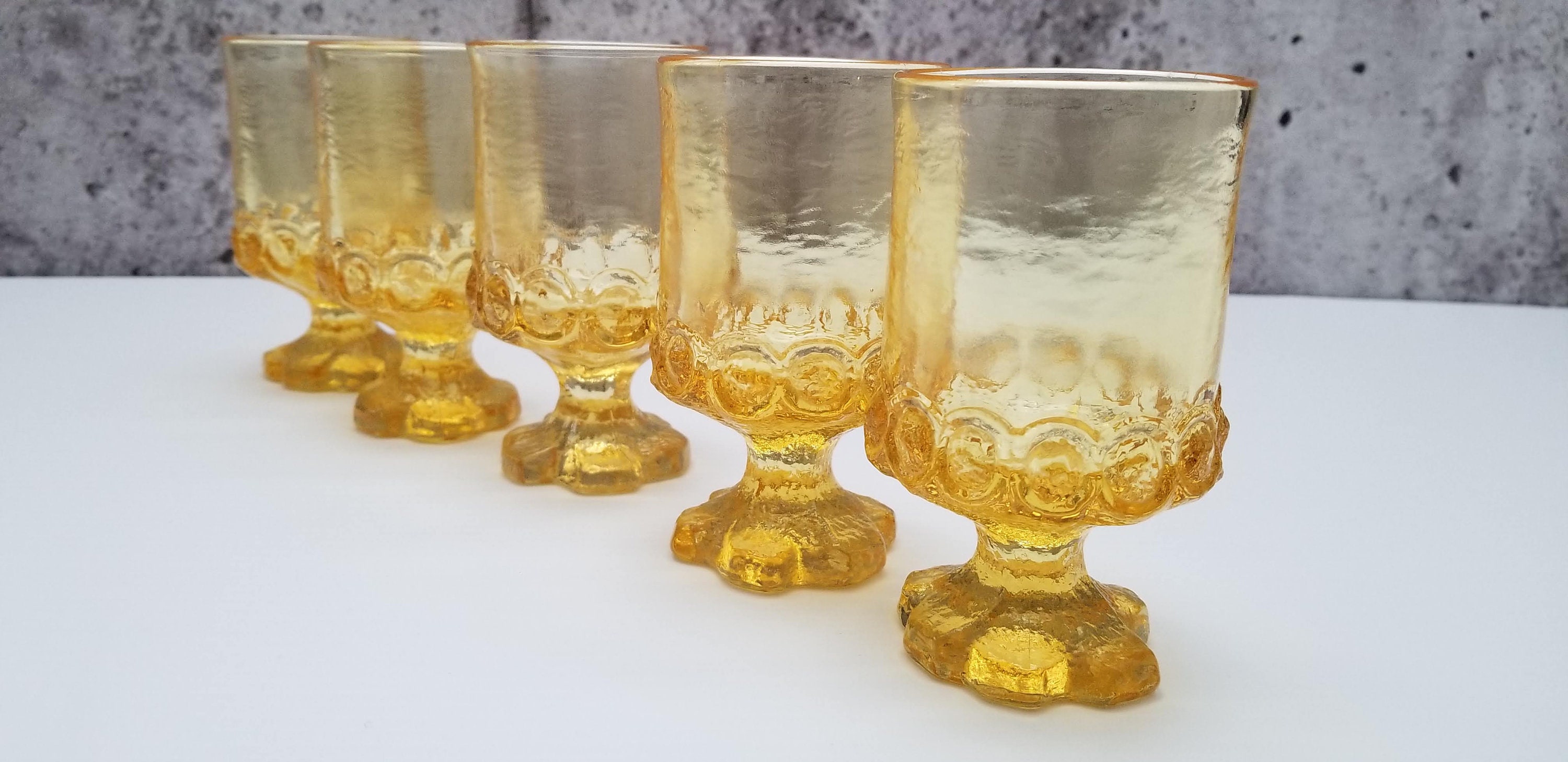 Vintage Tiffin Madeira Cornsilk Yellow Wine or Juice Glasses, 1972-1978 ...