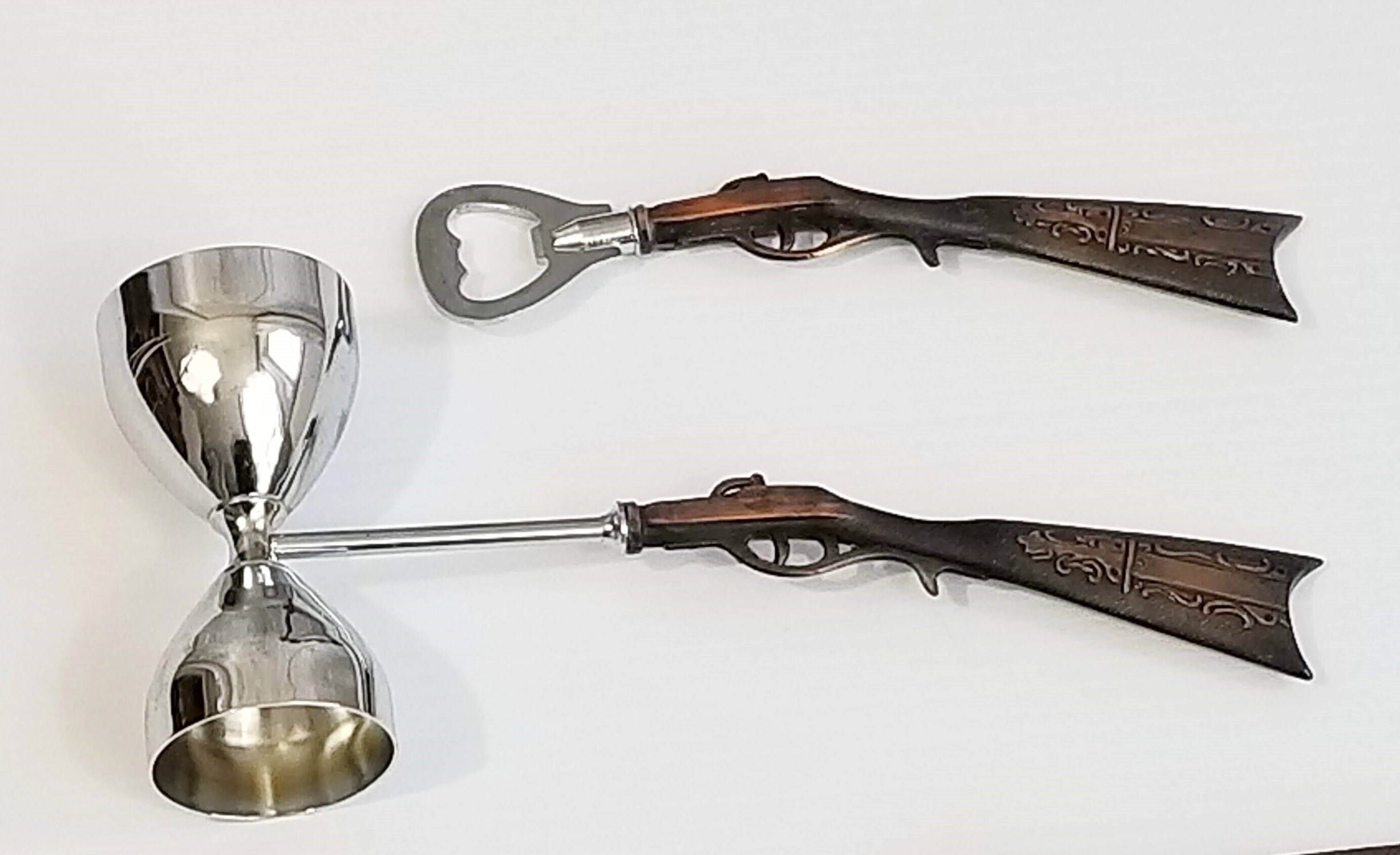 Rifle / Gun Bar Utensil / Tool Set, Wood Wall Mount, Hunter, Gun ...