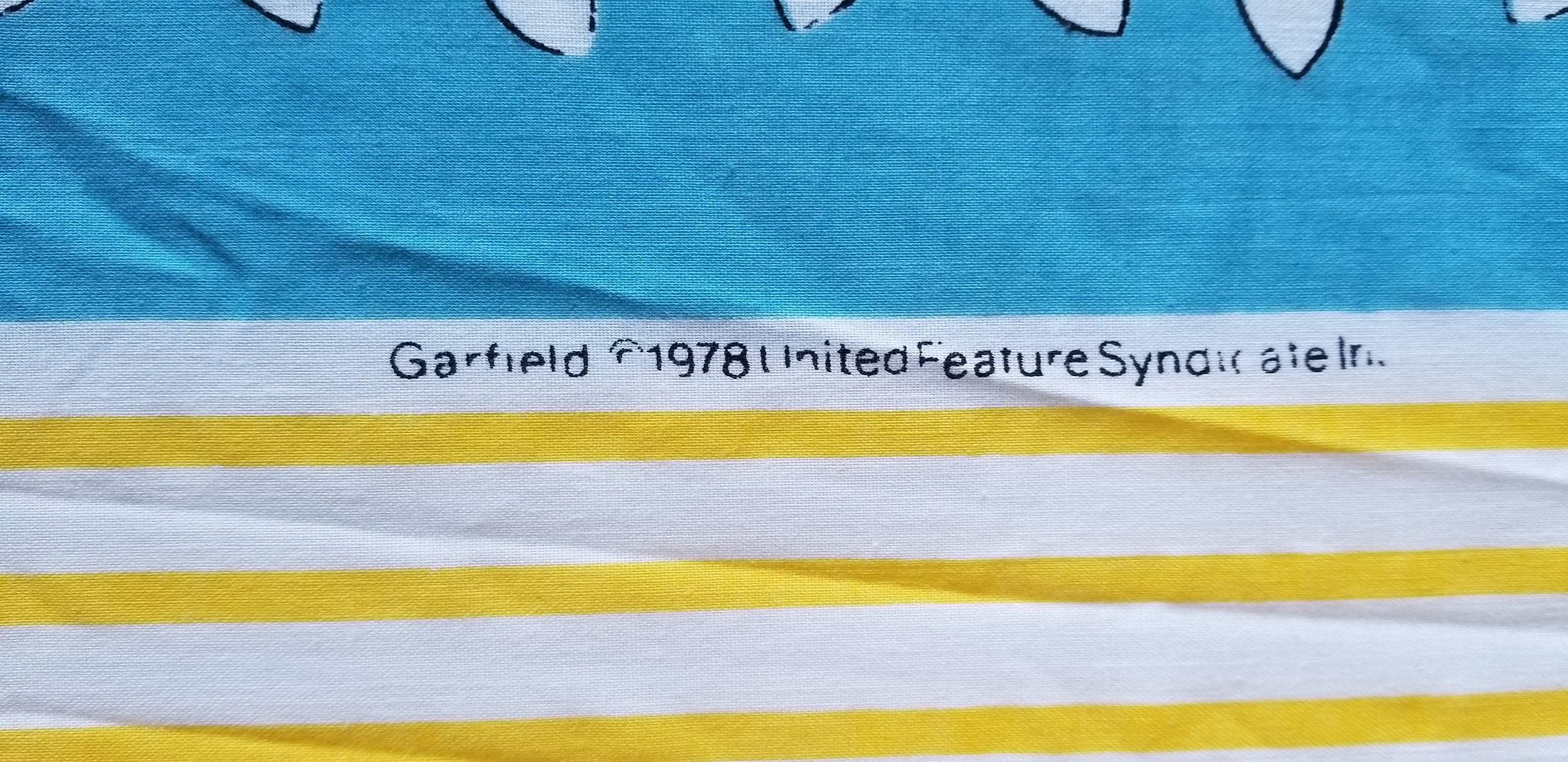 Vintage Garfield Character Double/Full Fitted Sheet~1978~Jim Davis ...