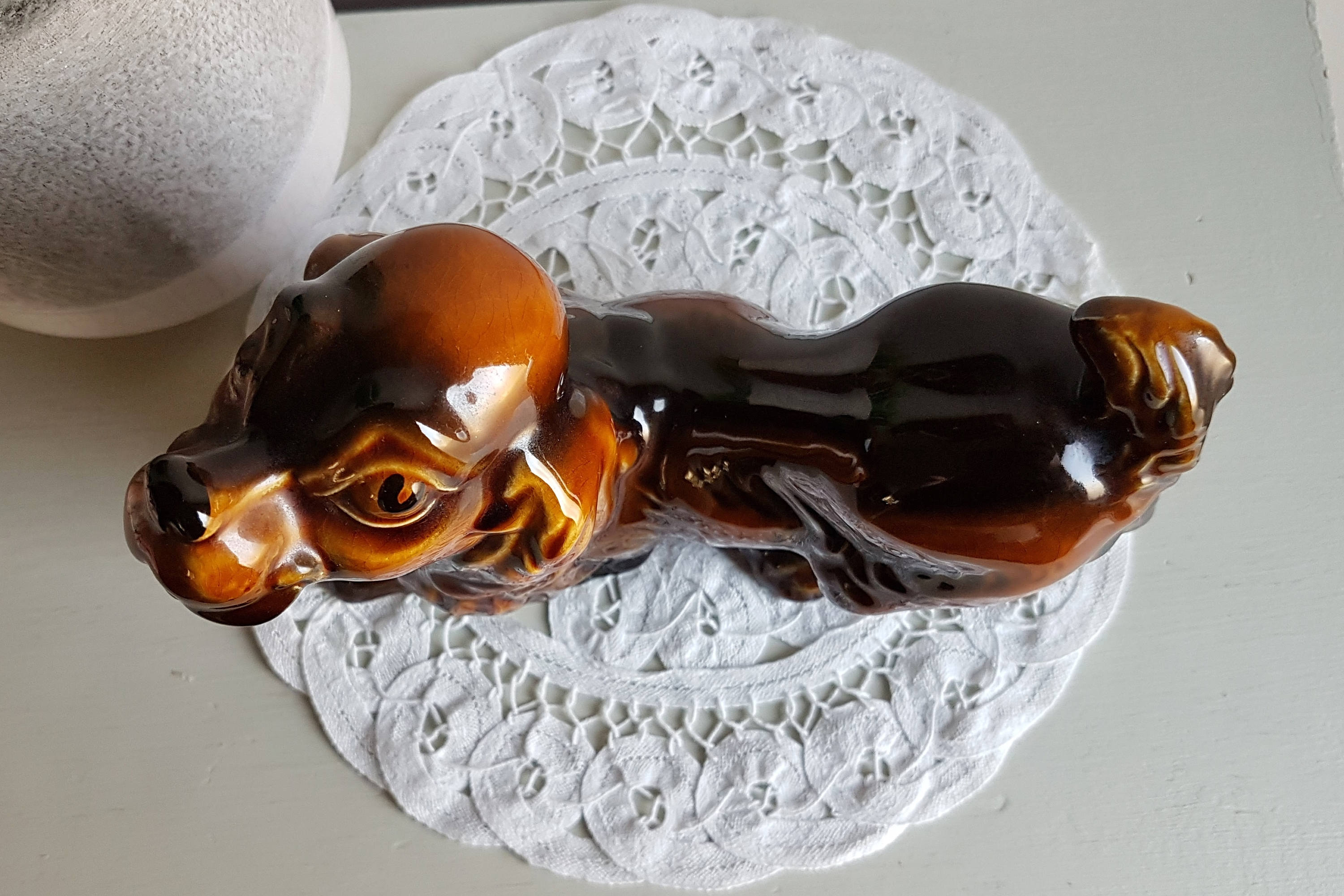 RESERVED Puppy Dog SylvaC Model Number 3177, Welsh Terrior, Brown Glaze ...