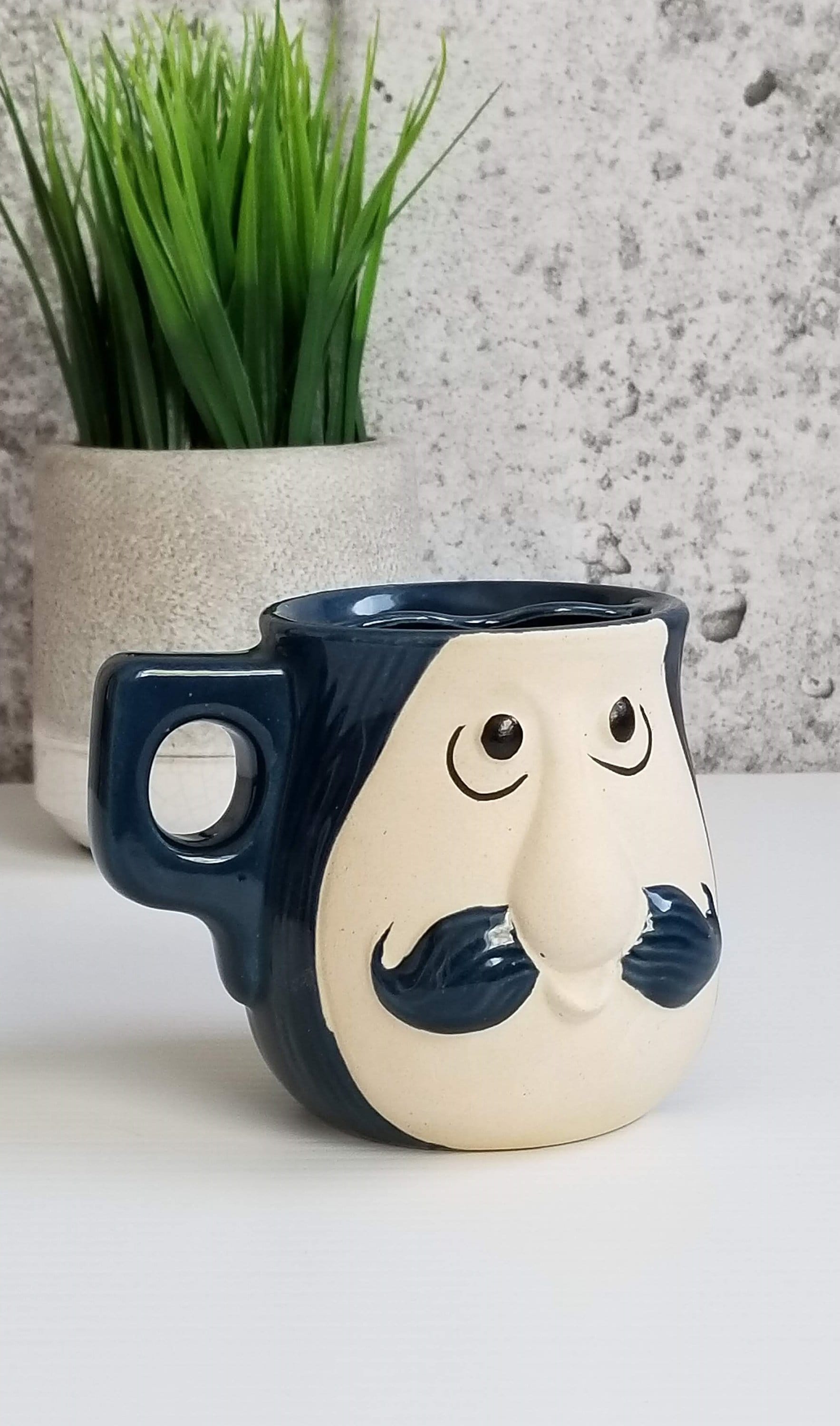 Ceramic & Stoneware Moustache Saver Mug for Him, Coffee Mug, Made in ...