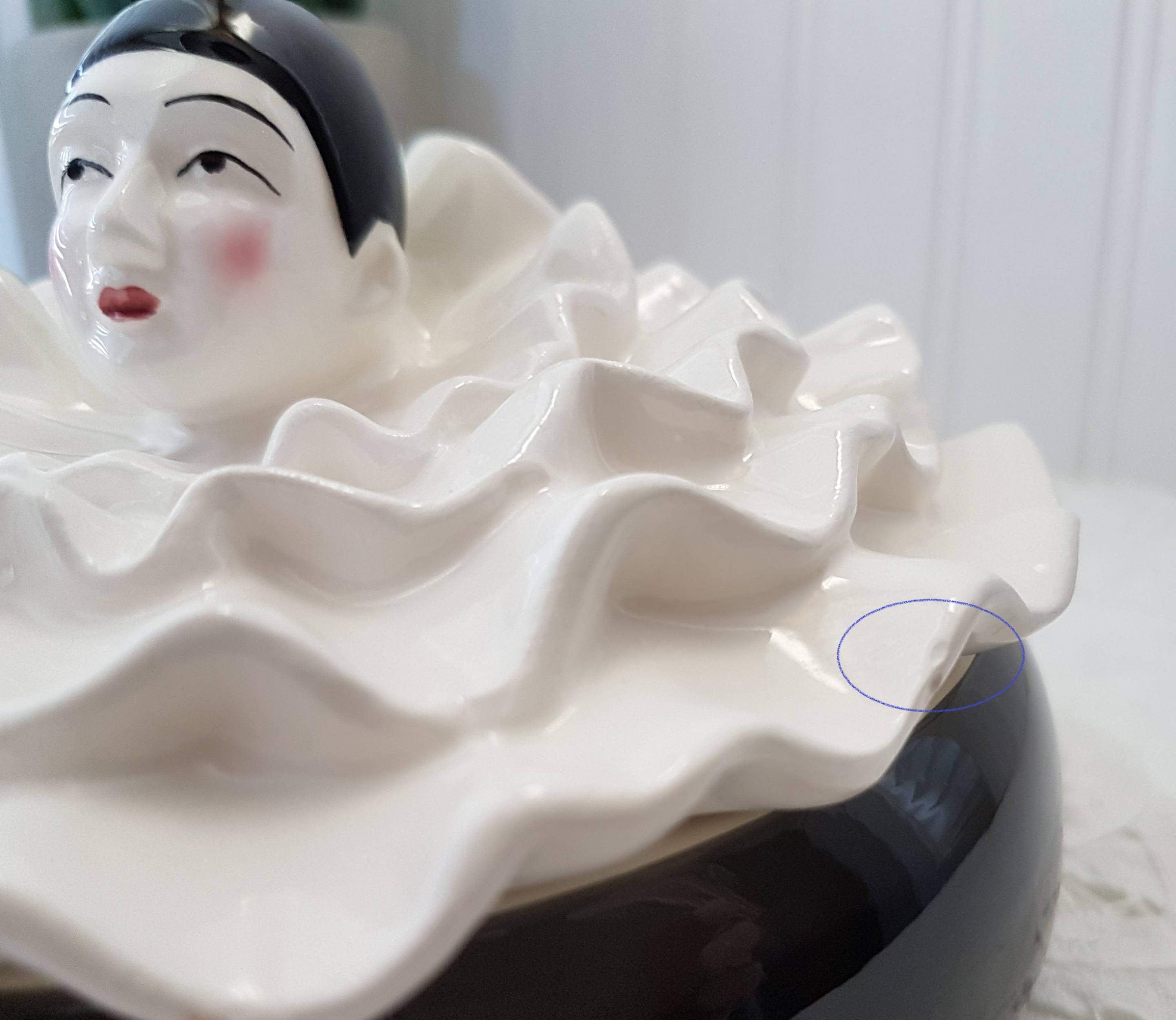 Vintage Pierrot Clown, Mime Round Ceramic Box with Lid by Taste Setter ...