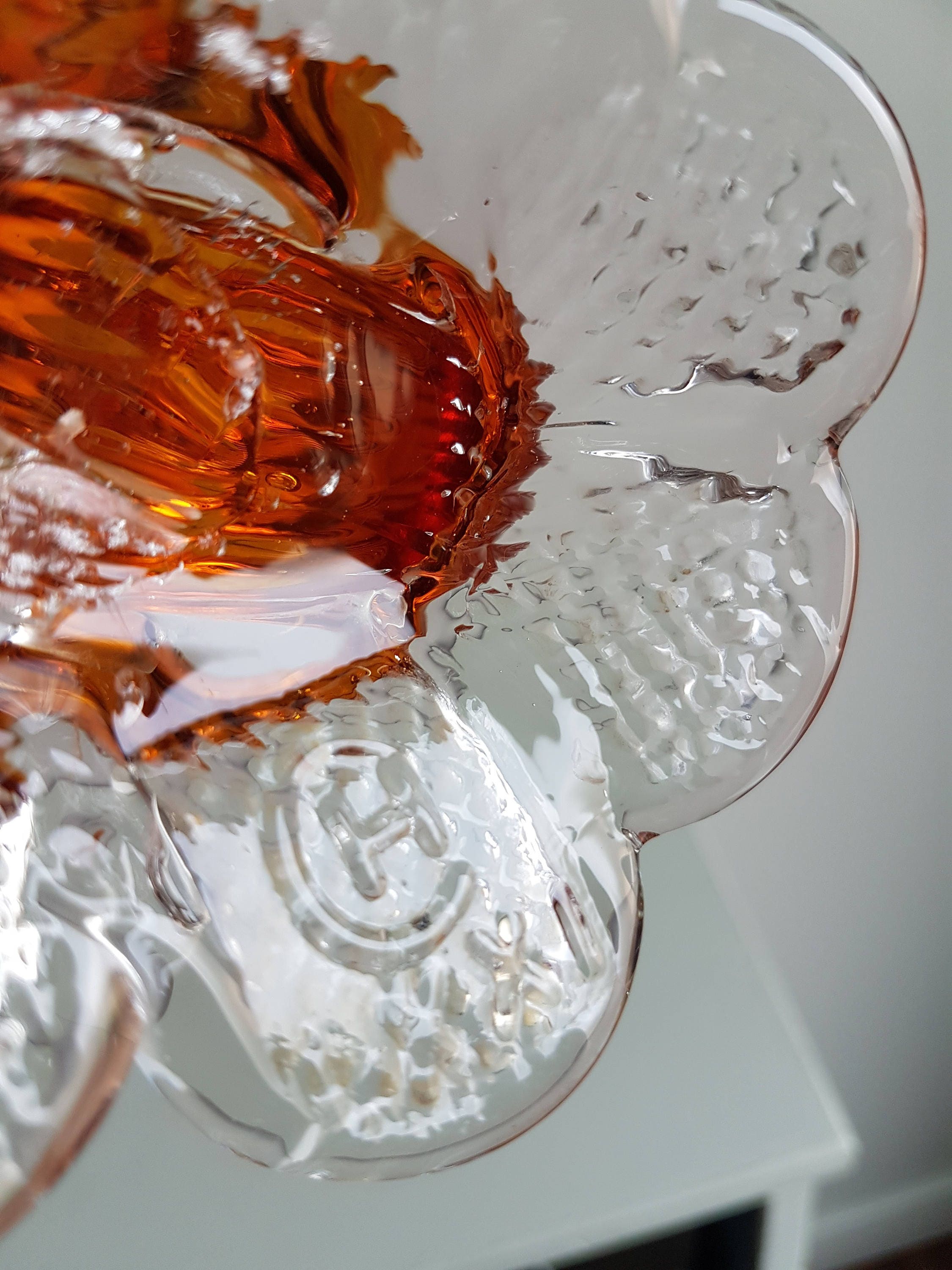 Vintage Chalet Glass, Gold and Clear Cornucopia Vase, Ribbed Heritage ...