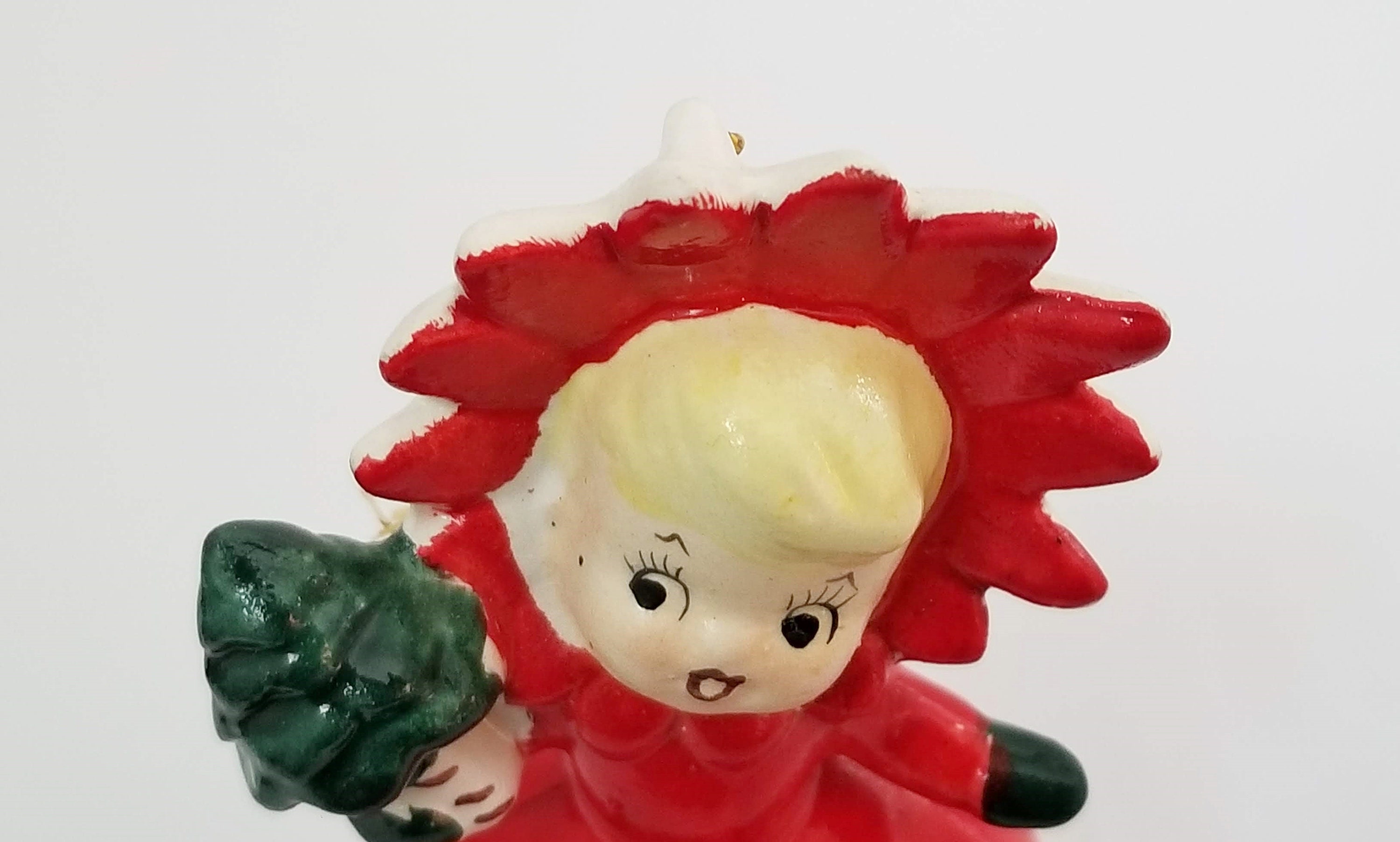 Mid Century Holt Howard Christmas Poinsettia Girl Bell, Original ...