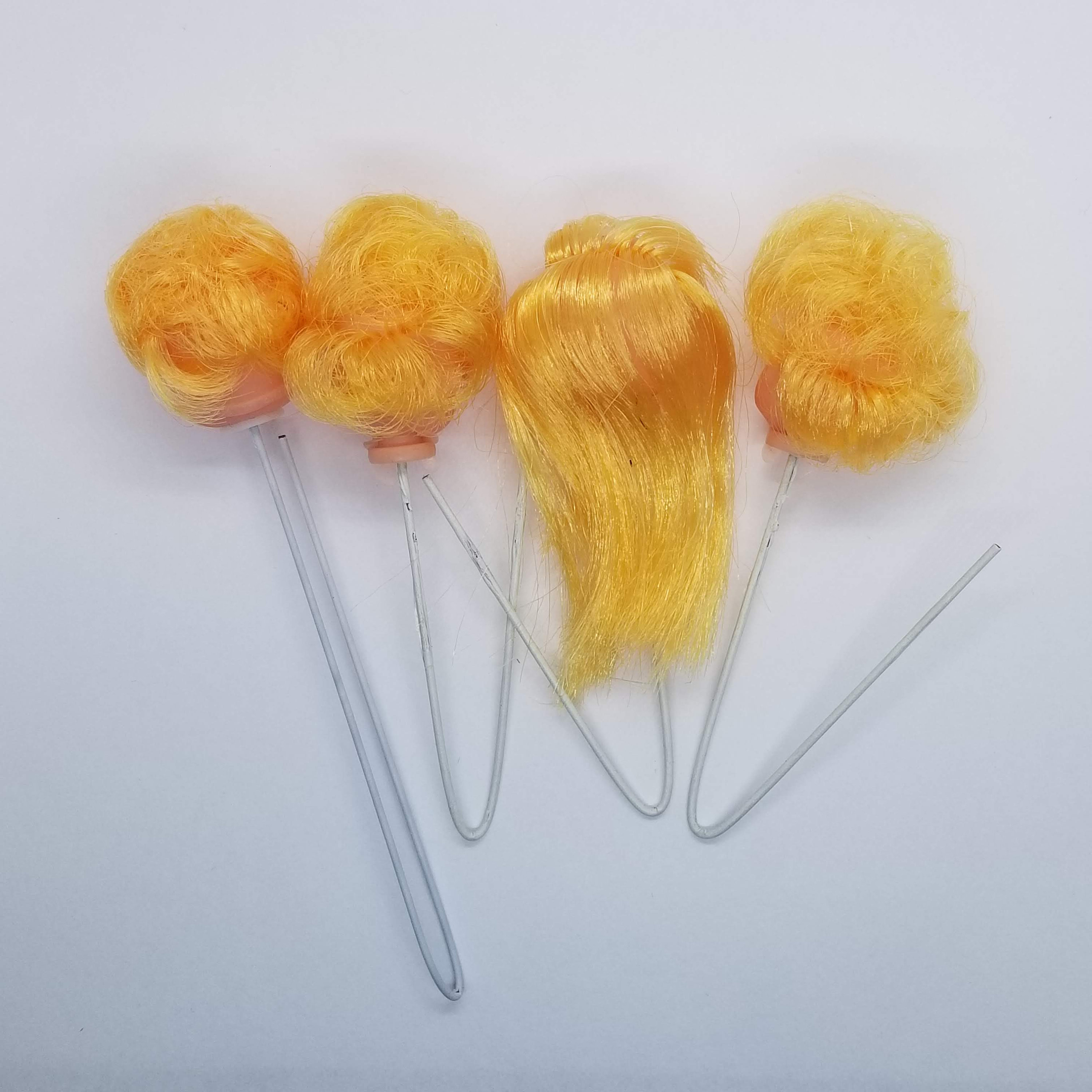 Miniature Blonde Doll Heads on a Wire, Set of 4, Blondes, Short/Long ...