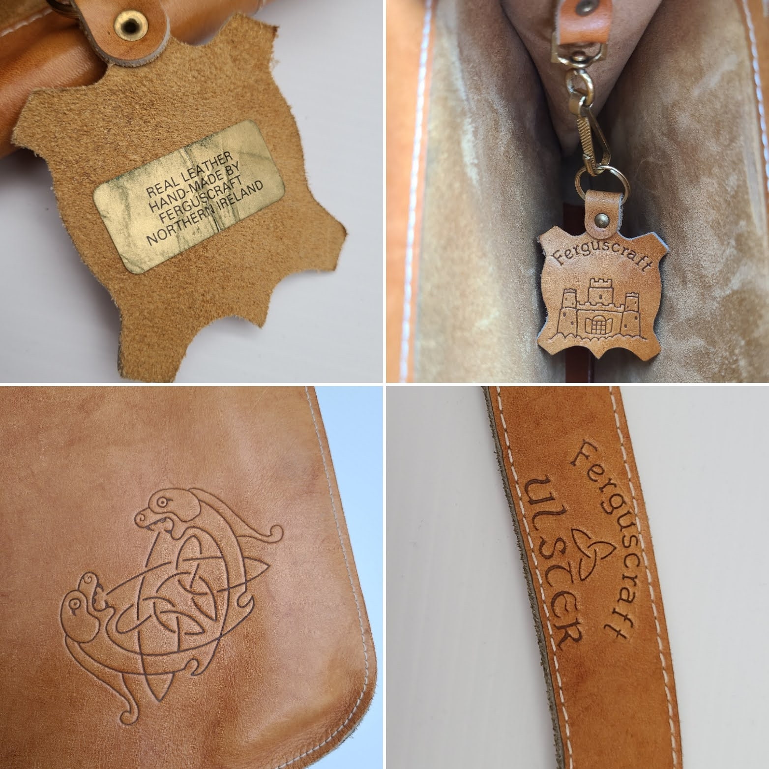 Leather Handmade Irish Handbag, Shoulder Purse, Fergus, Ulster ...