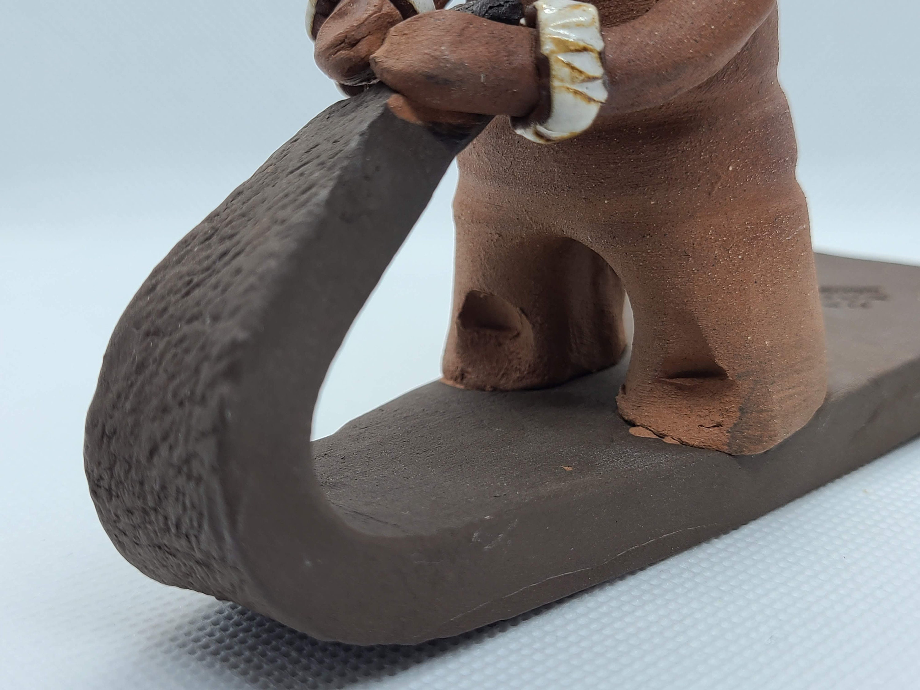 Vintage Canadian Red Clay Pottery Figurine of an Inuit Man on Sled by ...