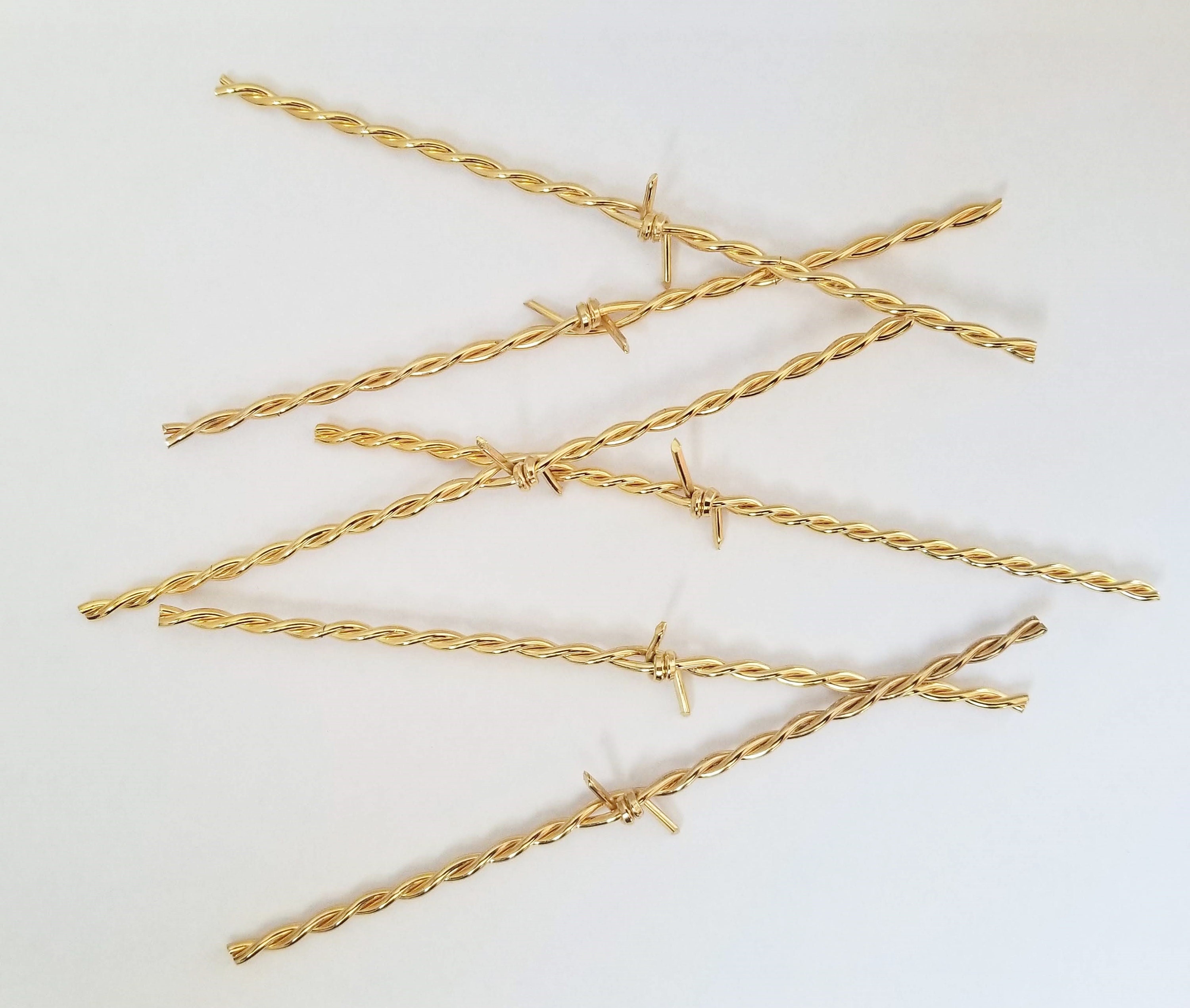 Barbed Wire Swizzle Sticks, Gold Plated 24K, Texas Purties, Set of 6 ...