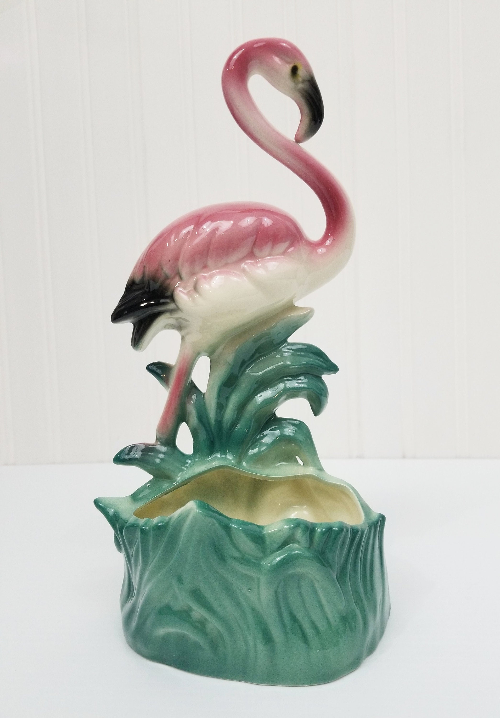 Mid Century Pink Flamingo Planter, Maddux Art Pottery, Retro Decor ...