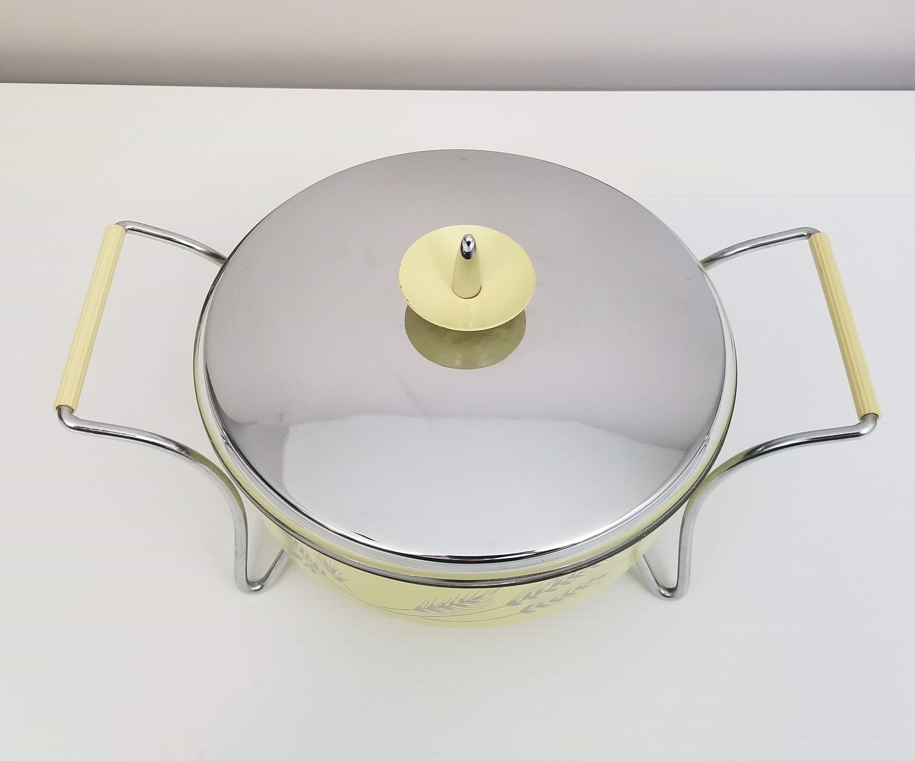 Whatchamacallit Yellow Pyrex 595 Divided Chafing Dish, Mid Century ...